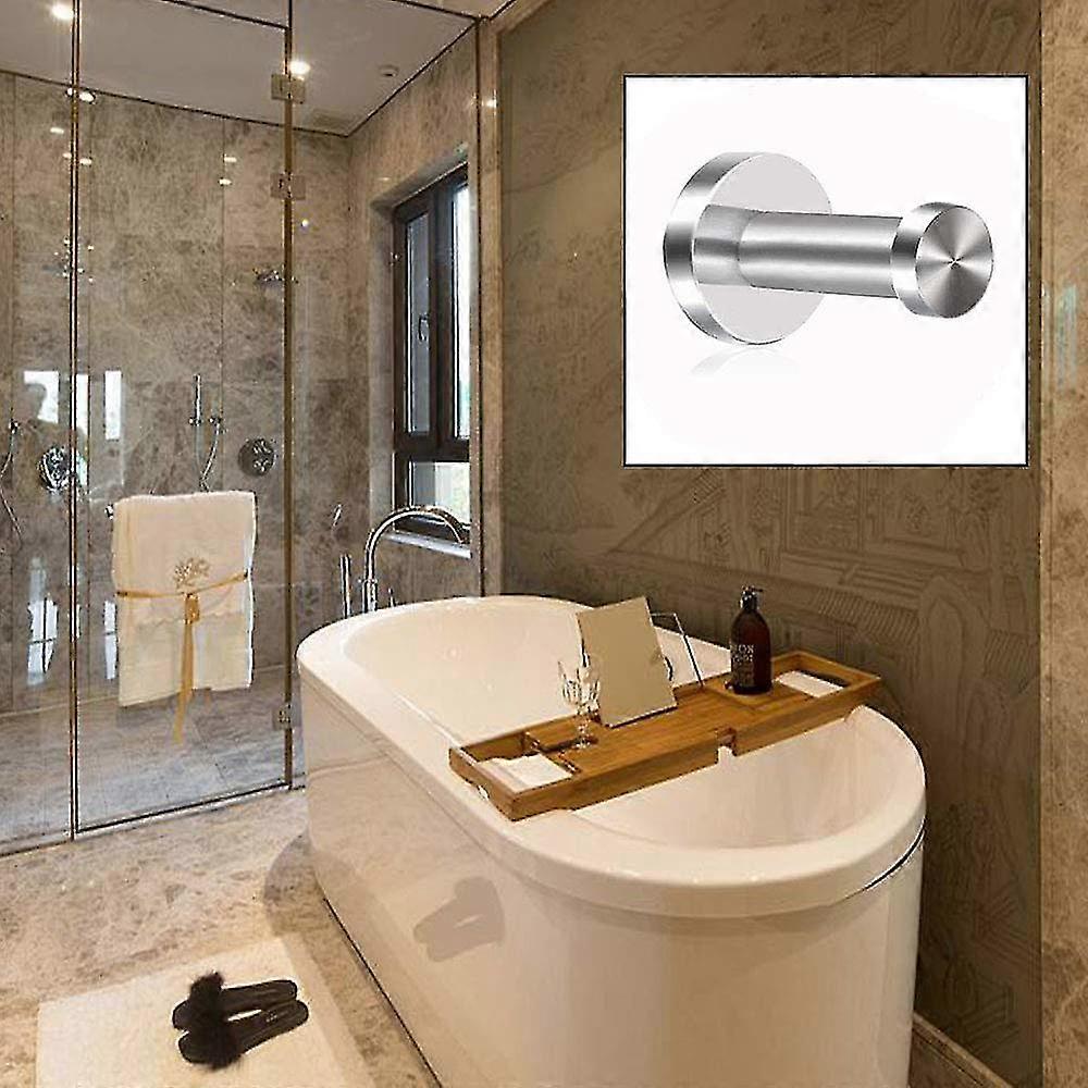 6 Pieces Wall Mounted Robe Hooks, Stainless Steel Brushed Bathroom Robe ...