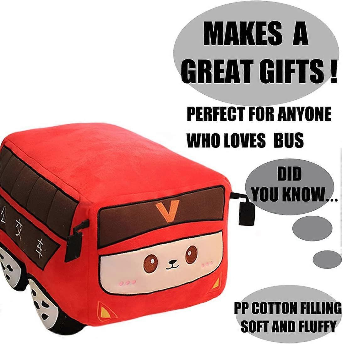 Car Plush Simulation School Bus Cute Cartoon Throw Pillo(Red/45x25x30cm ...