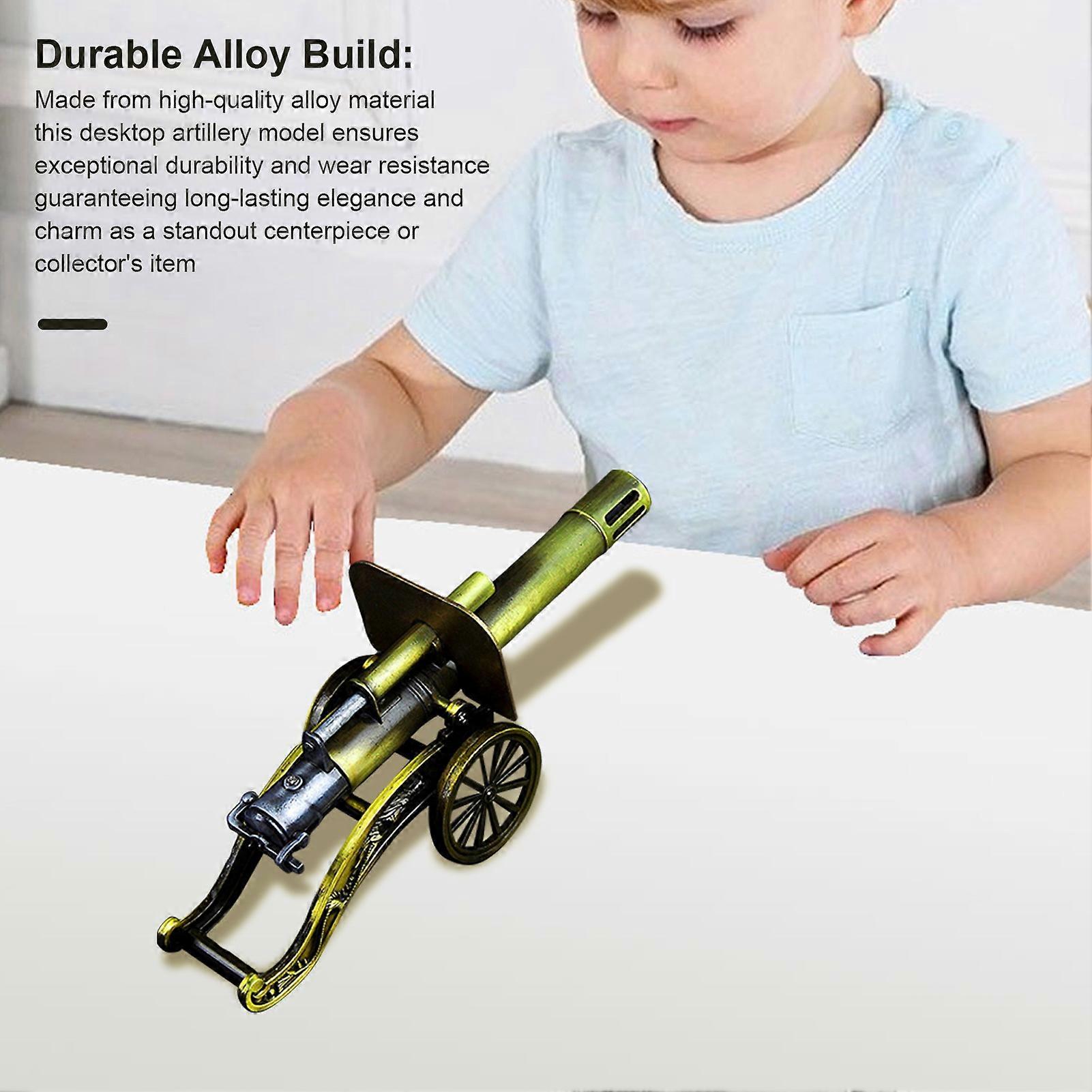 Mini Alloy Cannon Figurine Realistic Miniature Artillery Launcher Model ...