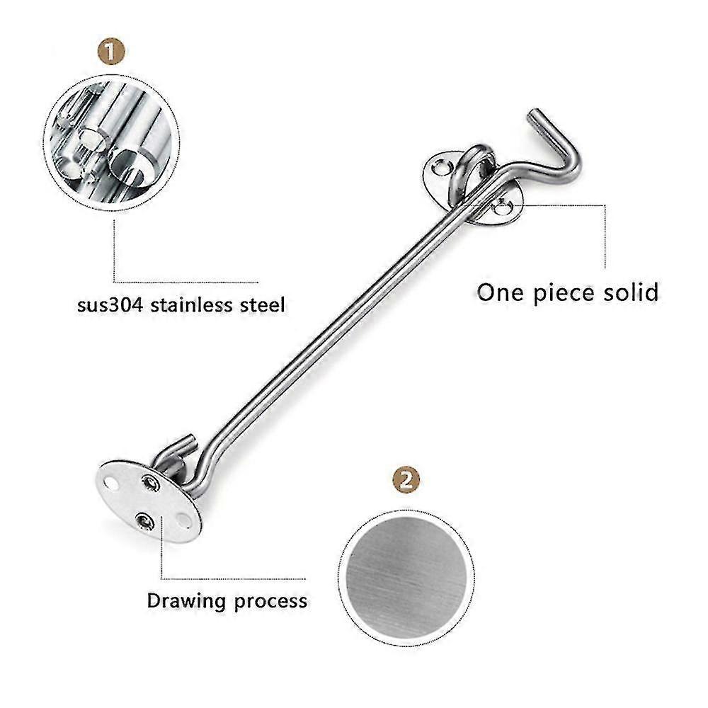 Black Stainless Steel Window Lock With Safety Switch Cabin Window Hook ...