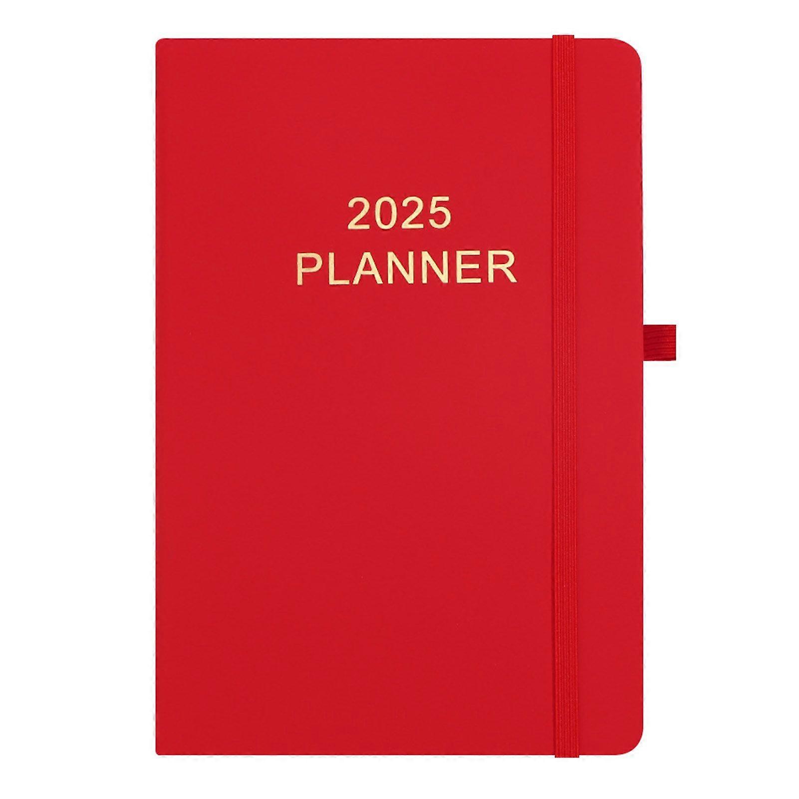 2025 Agenda Planner with Pen Holder Faux Leather Cover Planner Monthly ...