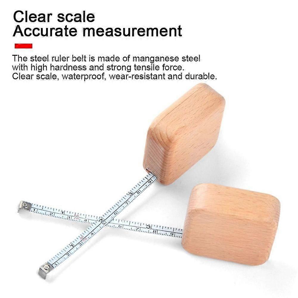 Tape Measure, Wood Case Measuring Tape 2mretractable Fabric Tape ...