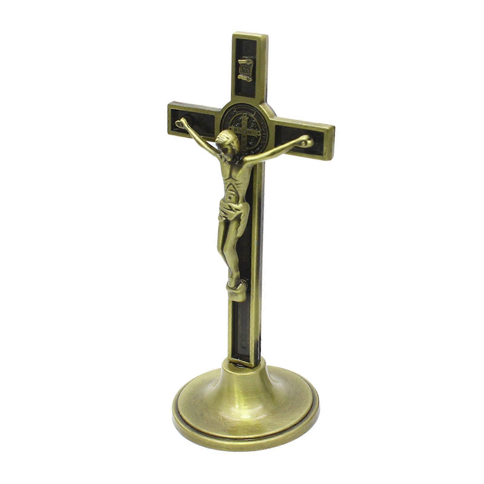 Standing Cross Crucifix Jesus Crucifixion Home Decor Religious for Table Antique | Fruugo UK