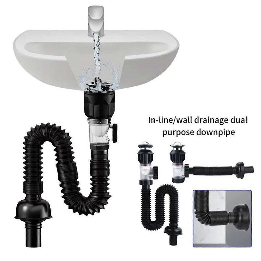 Bathroom Sink Flexible Pipe Sink Basin Water Drain Hose Tube Set ...