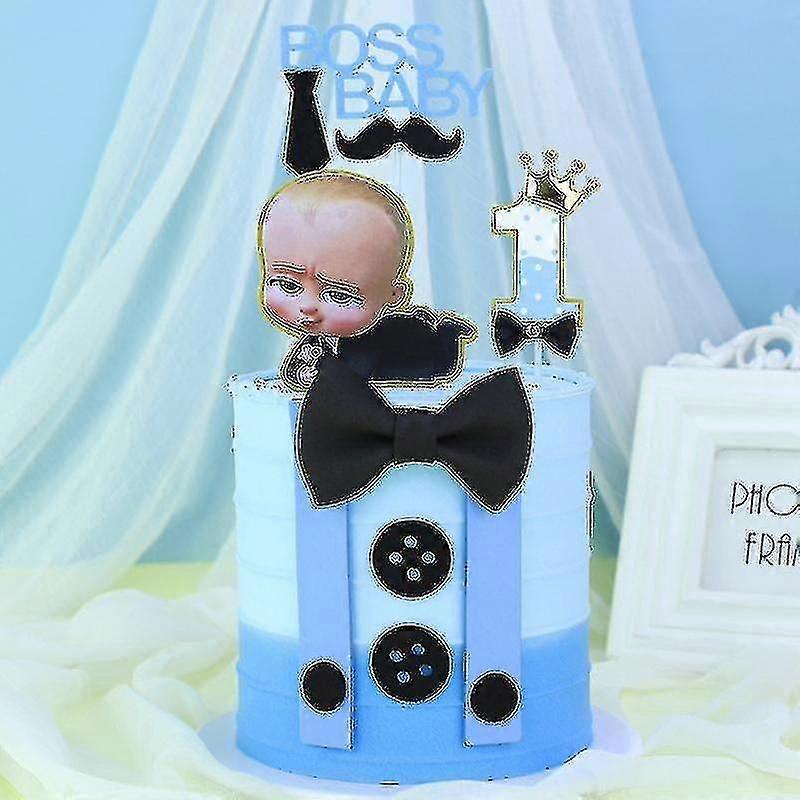 New Cartoon Boss Happy Birthday Cake Topper Cute Baby Boy Cupcake ...
