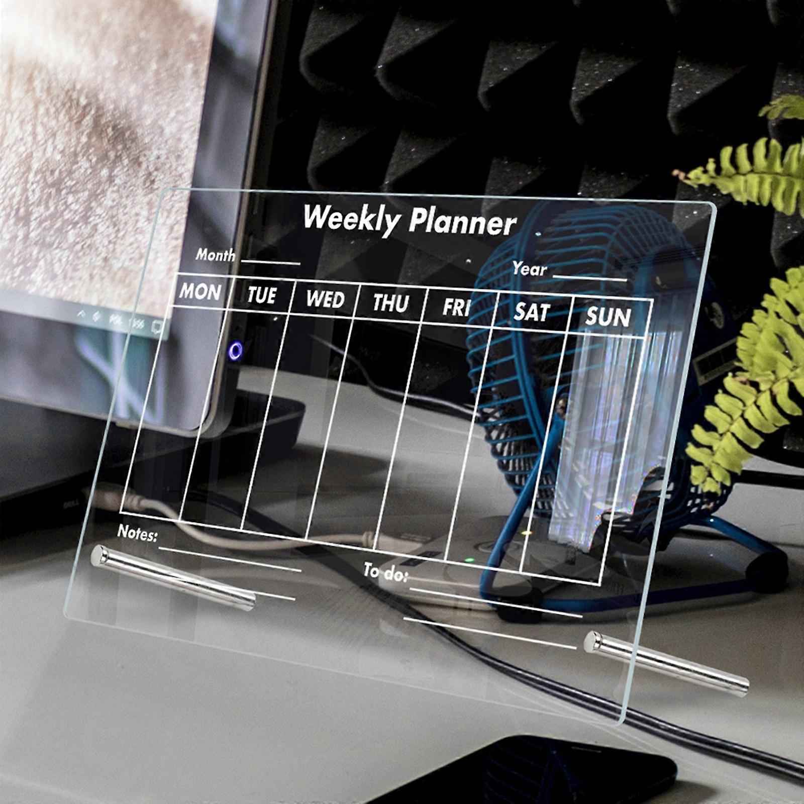 Desktop Whiteboard Clear Acrylic Dry Erases Board Memo Writing Board ...