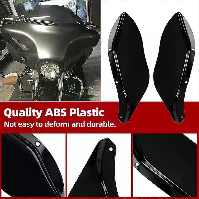 Black Motorcycle Side Wings Side Batwing Fairing Wind Deflector Air ...