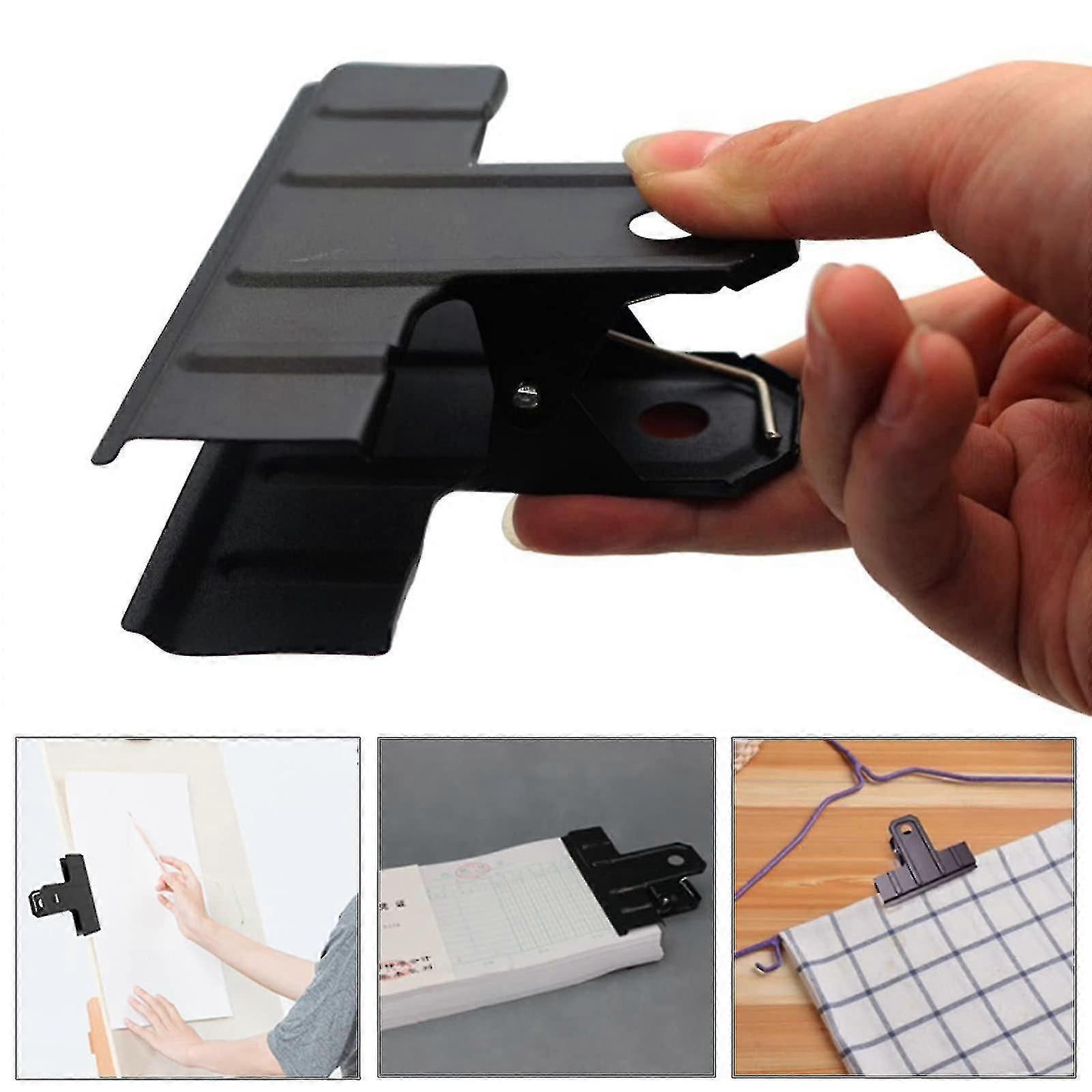 10pcs Black Large Bulldog Clips, Metal Binder Paper Clips File Clamps ...