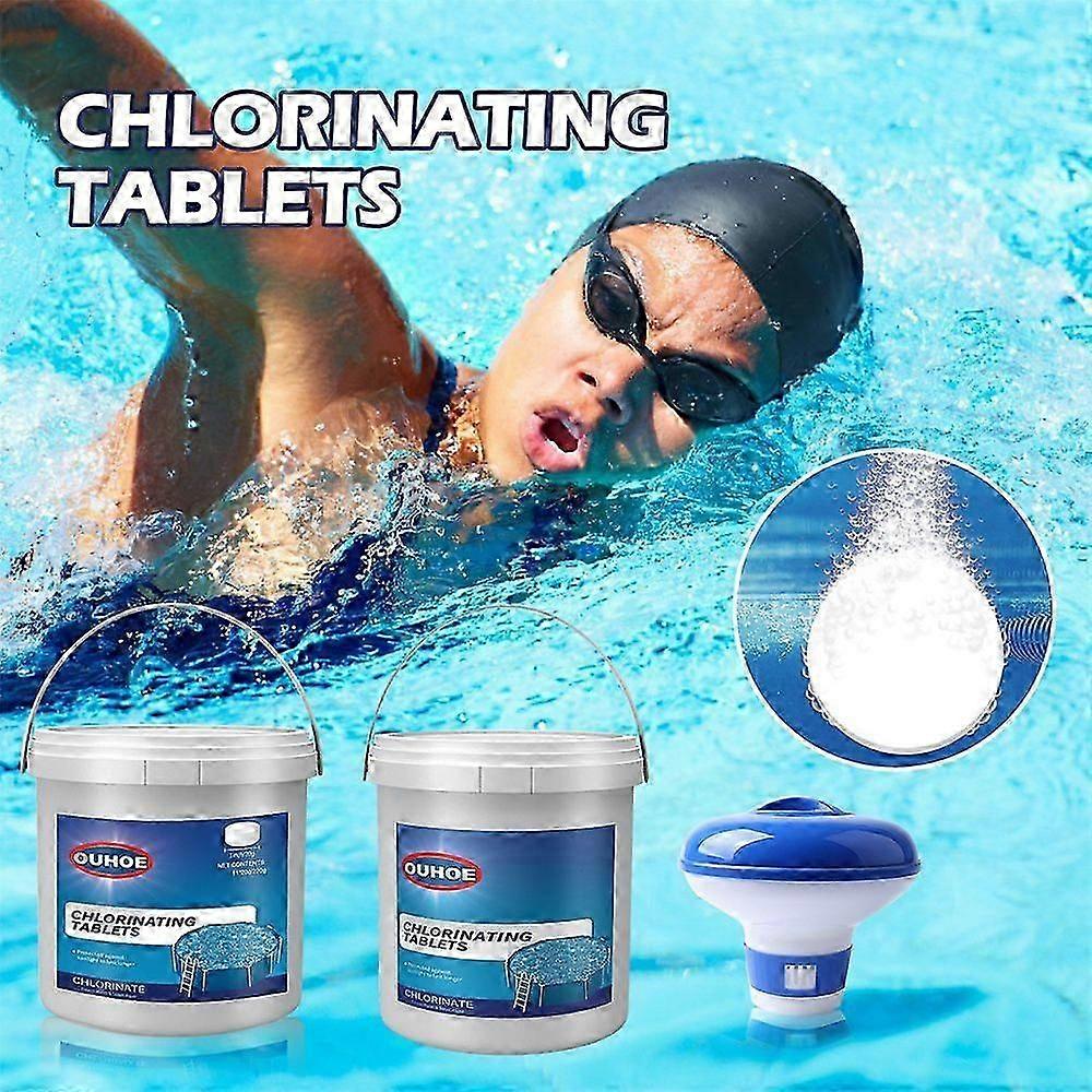 300pcs Chlorine Tablets Cleaning Tablet Chemical Floating Swimming Pool ...