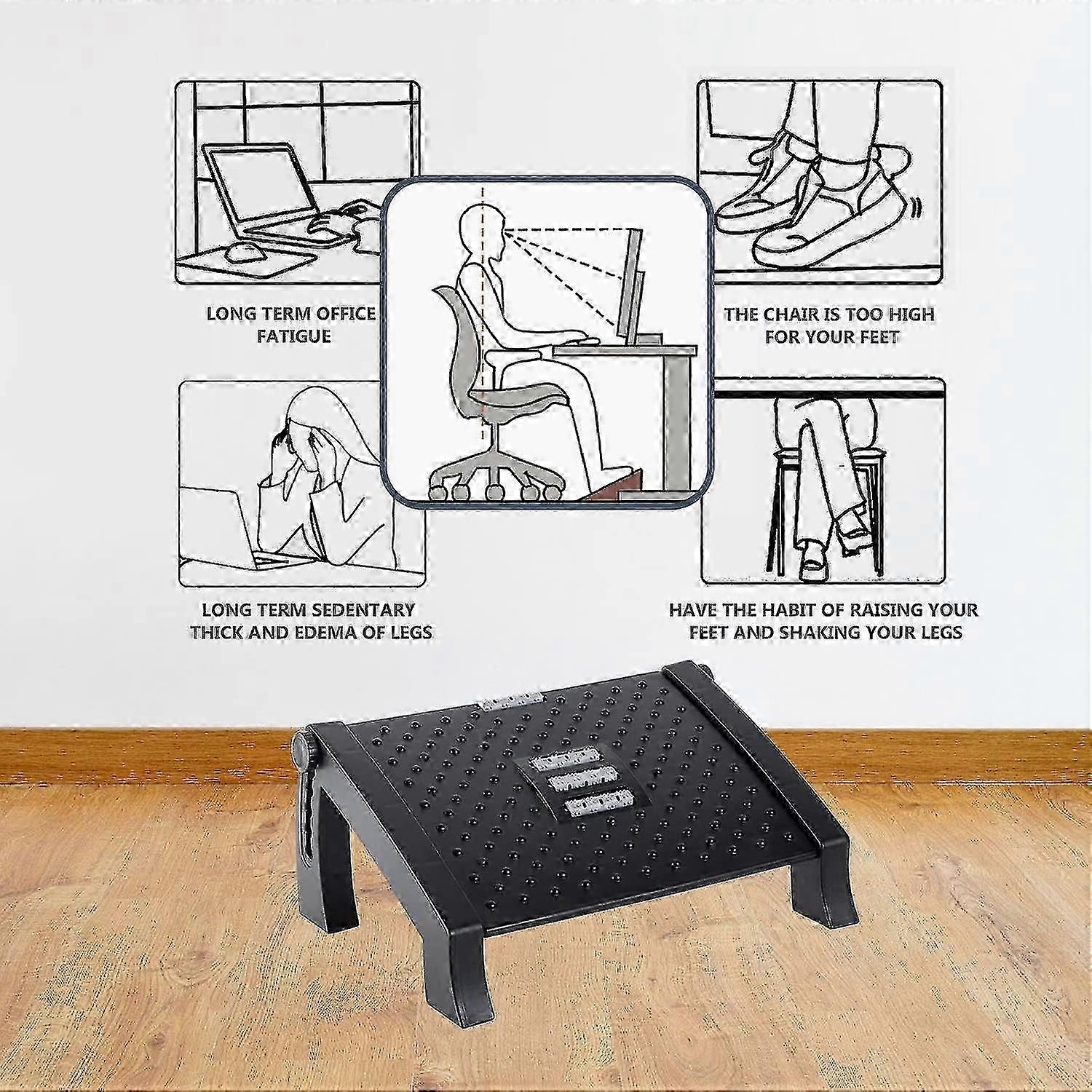 Foot Rest, Adjustable Height Foot Rest For Under Desk At Work ...
