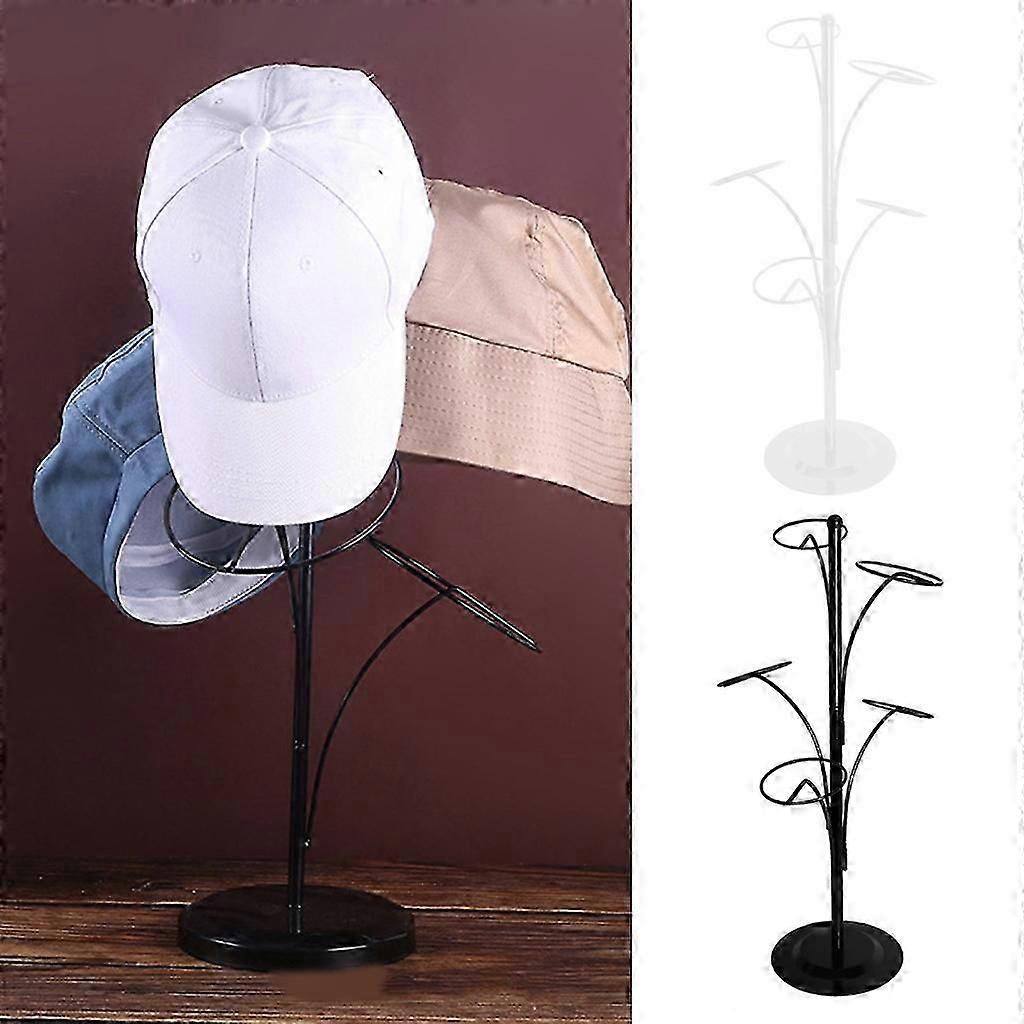 Metal Hats Display Rack with 5 Round Standing Hooks | Fruugo UK