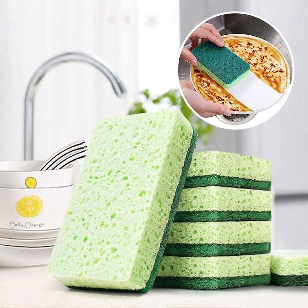 Kitchen Dish Sponges 5 Pieces Compressed Wood Pulp Sponges Absorbent ...