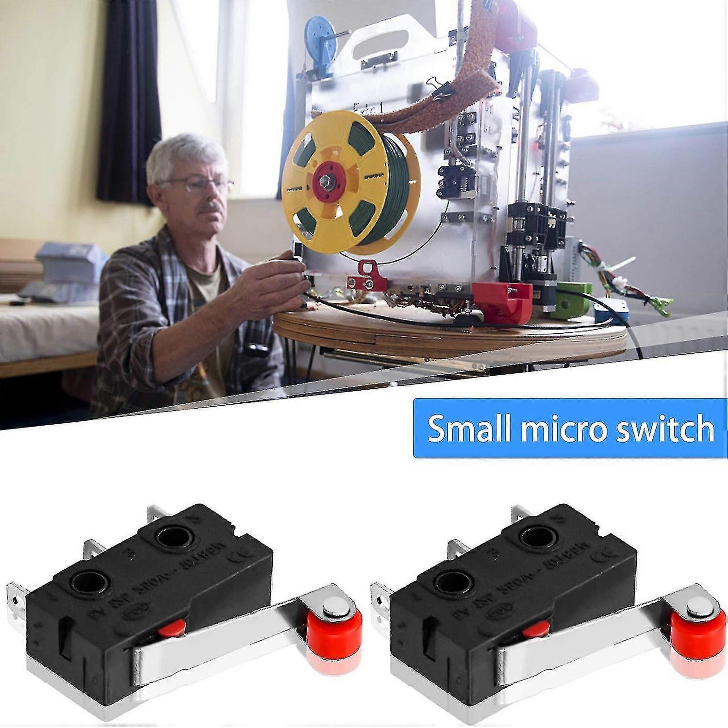 10stk Mini Micro Switch, 3 ben Micro Limit Switch 5a 250V rullehåndtag ...