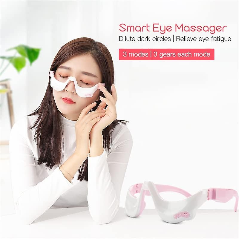 Eye Massager, 3D Microcurrent Pulse Eye Relax Massager Heating Therapy Acupressure Fatigue ...