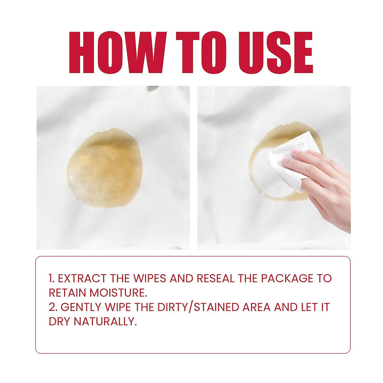 Clothing Stain Removal Wet Wipes, 20 Pack Cloth Stain Remover, Down ...