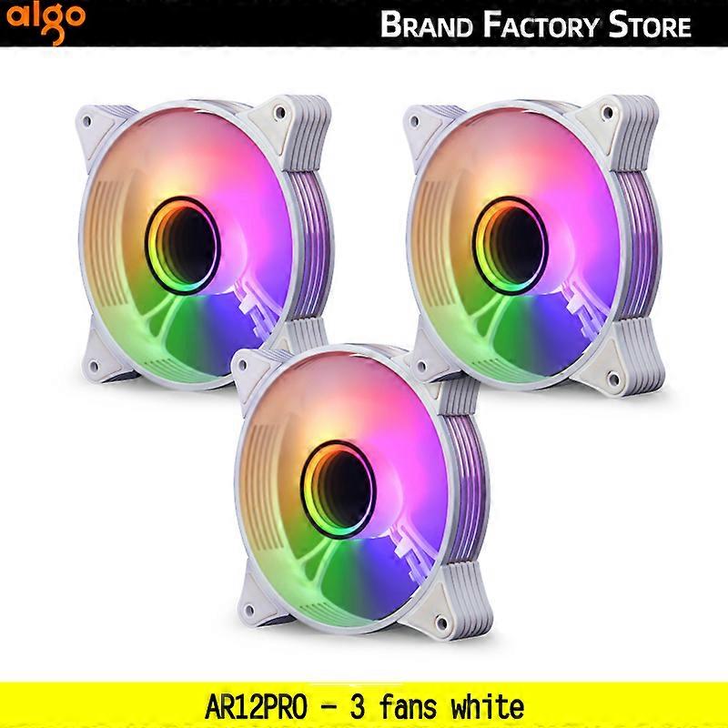 LBQ Aigo AR12PRO white 120mm rgb fan 4pin PWM Cooling fan 3pin5v Unlimited space argb 12cm ...