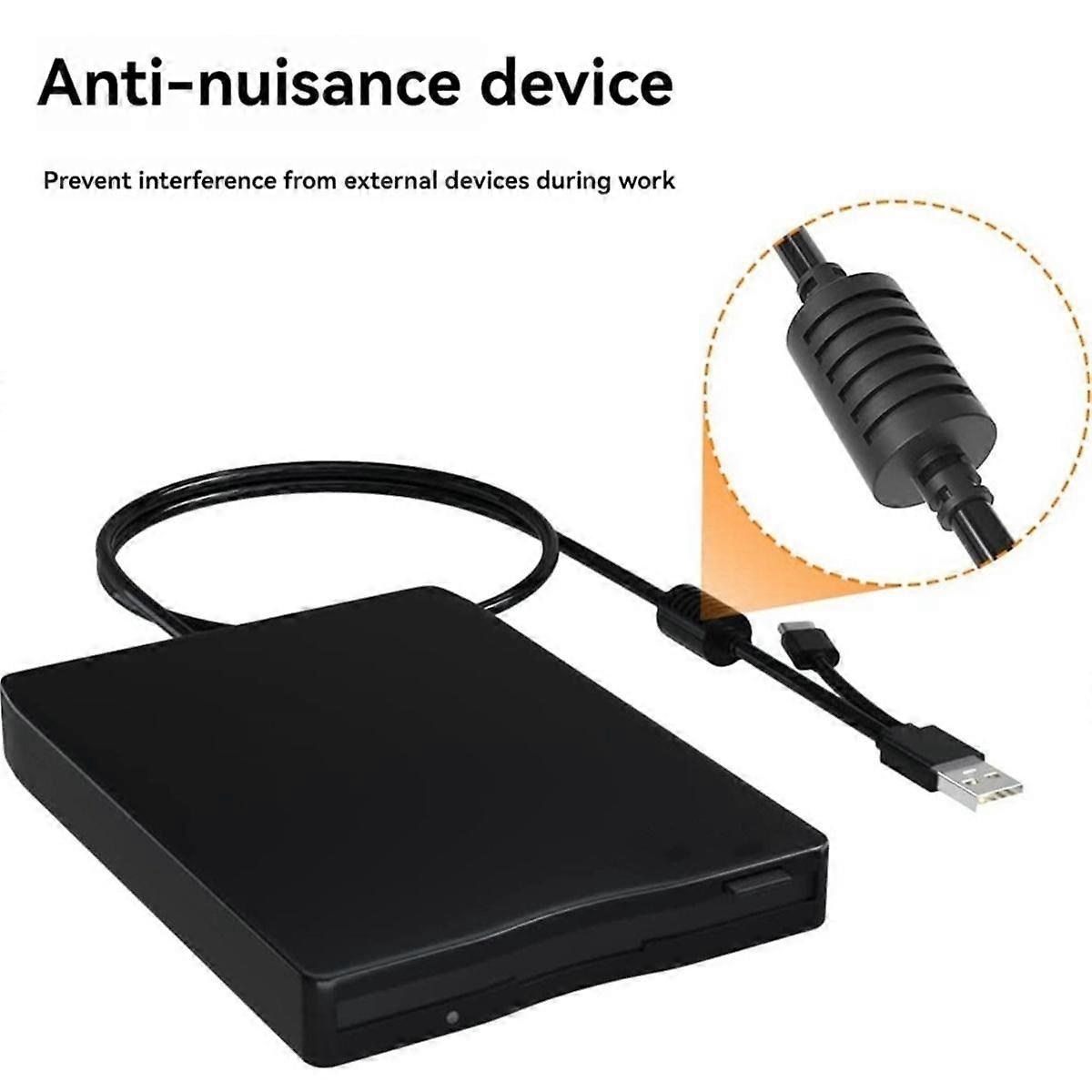 USB Floppy Disk Reader Floppy Disk Drive Dual Interface External USB C ...