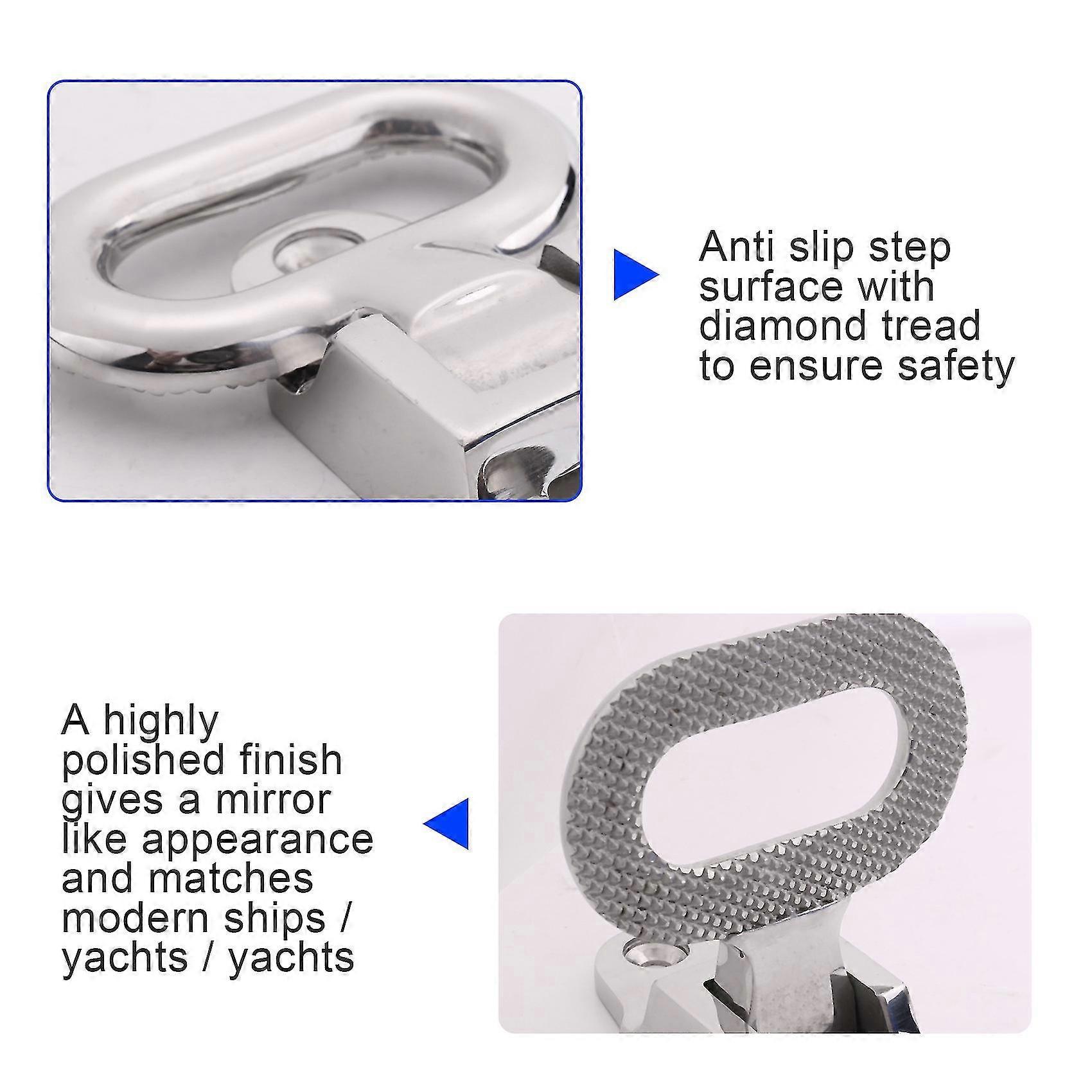 108x81mm Diamond Non-slip 316 Stainless Steel Folding Mast Step Boat ...