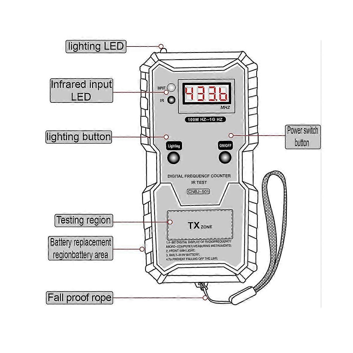 Car Keys Infrared Frequency Tester 100m-1ghz 4-bit Digital Electronic ...