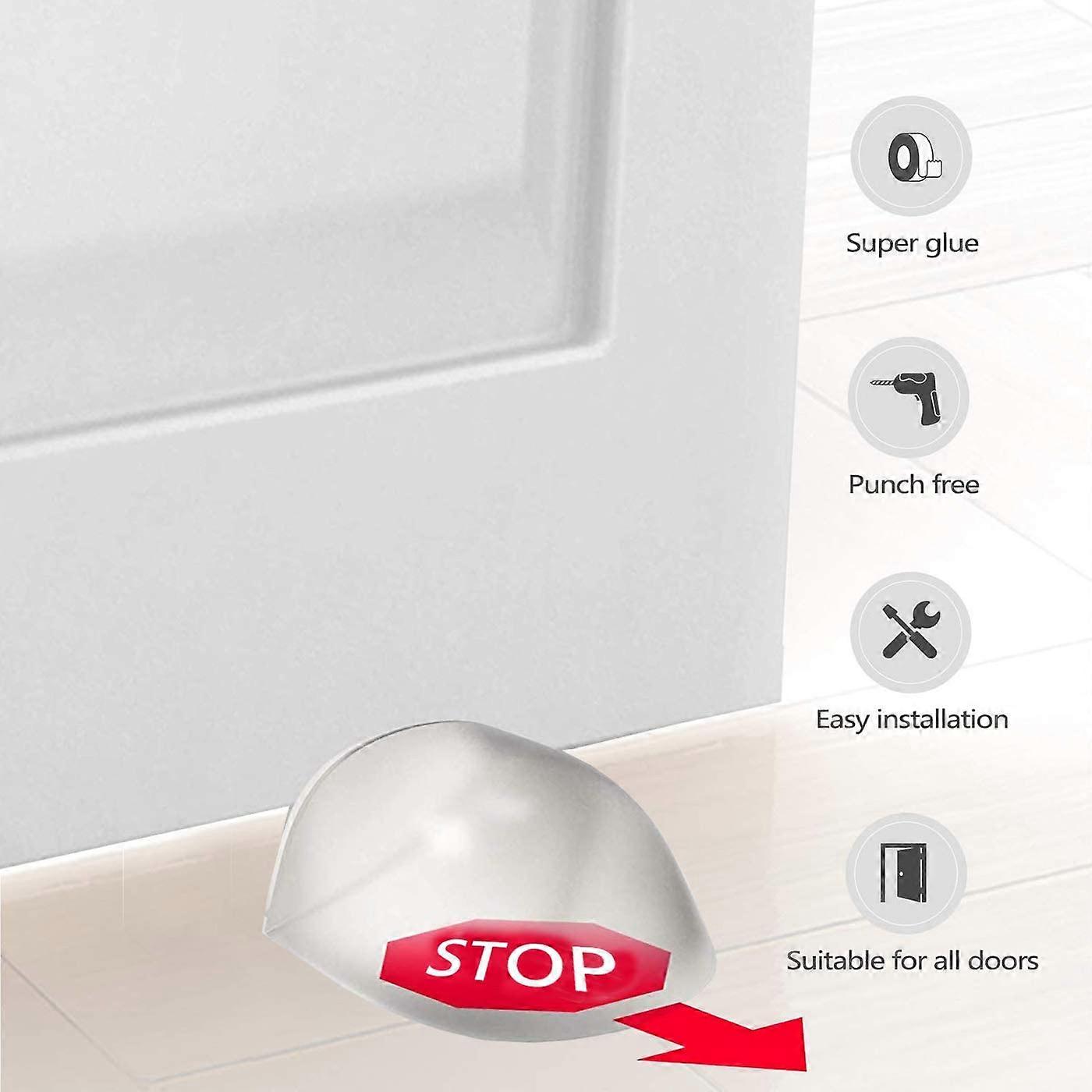 ZK- Door Stops, [4-Pack] Clear Door Stops and Baffles Adhesive Door ...