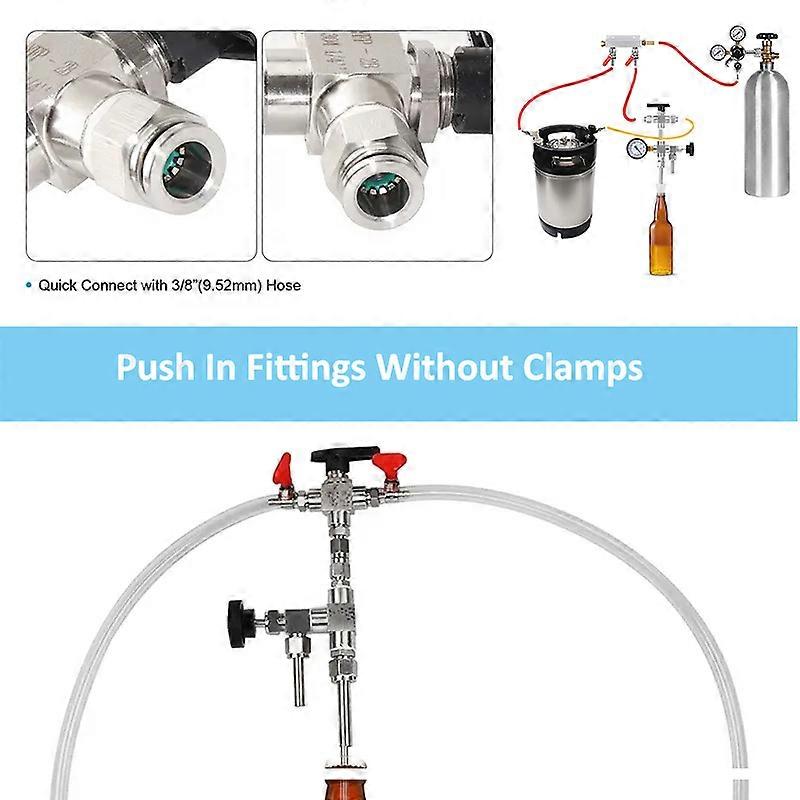 Counter Pressure Bottle Filler & Pressure Gauge (0-60psi) & 3/8'' Push ...