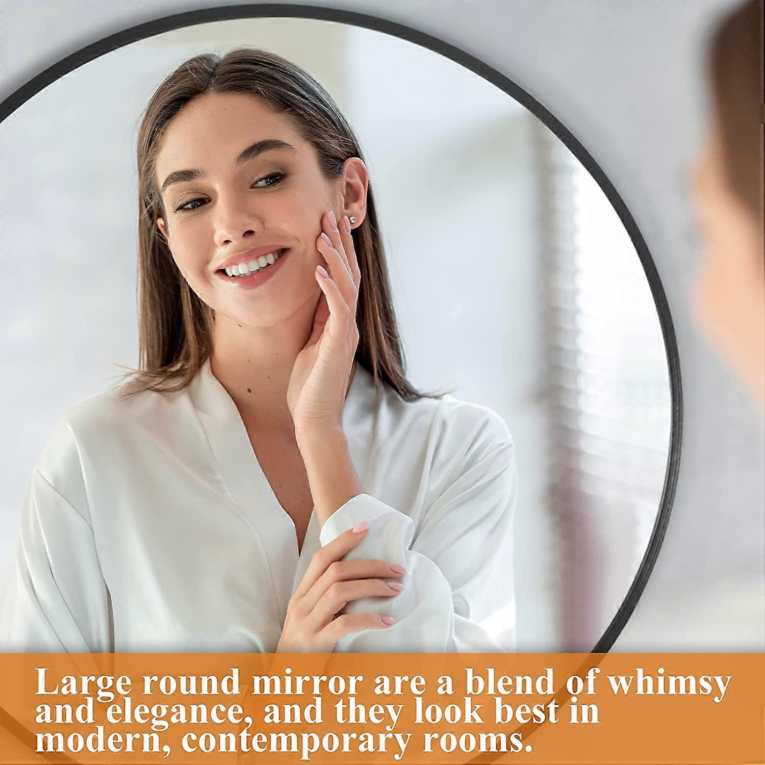 Round Mirror Circle Mirror for Wall Metal Framed Wall-Mounted Mirror ...