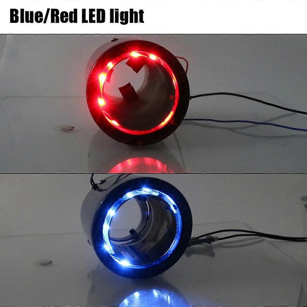 Universal Car Modified Carbon Fiber Tail pipes With Red/Blue LED ...