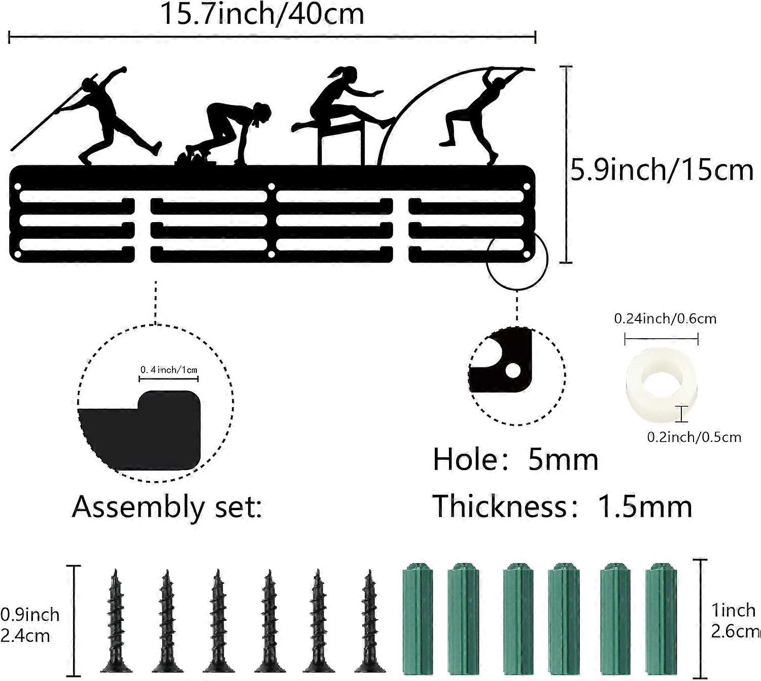 Track & Field Medal Holder Display Medal Hanger Sports Rack Wall Mount ...