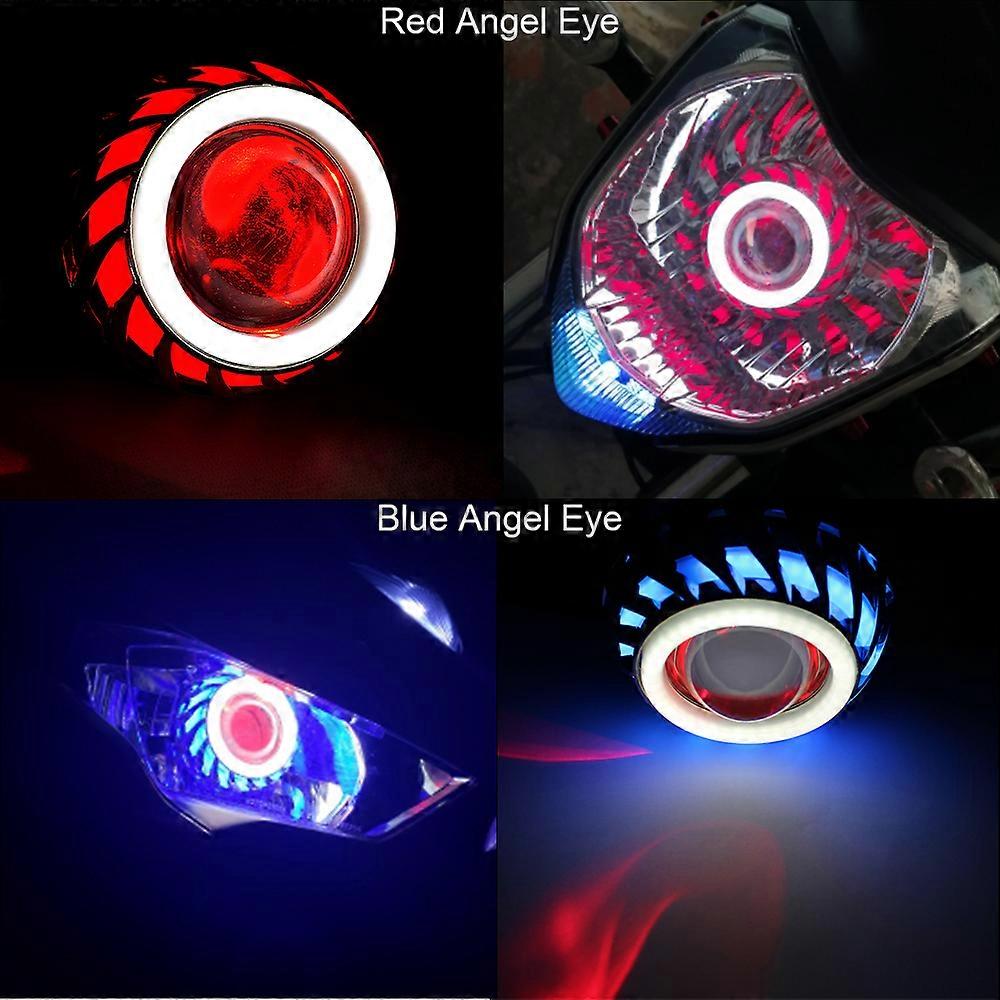 Car Motorbike Motorcycle Head 30W LED Angel Eyes Headlight Lens High ...