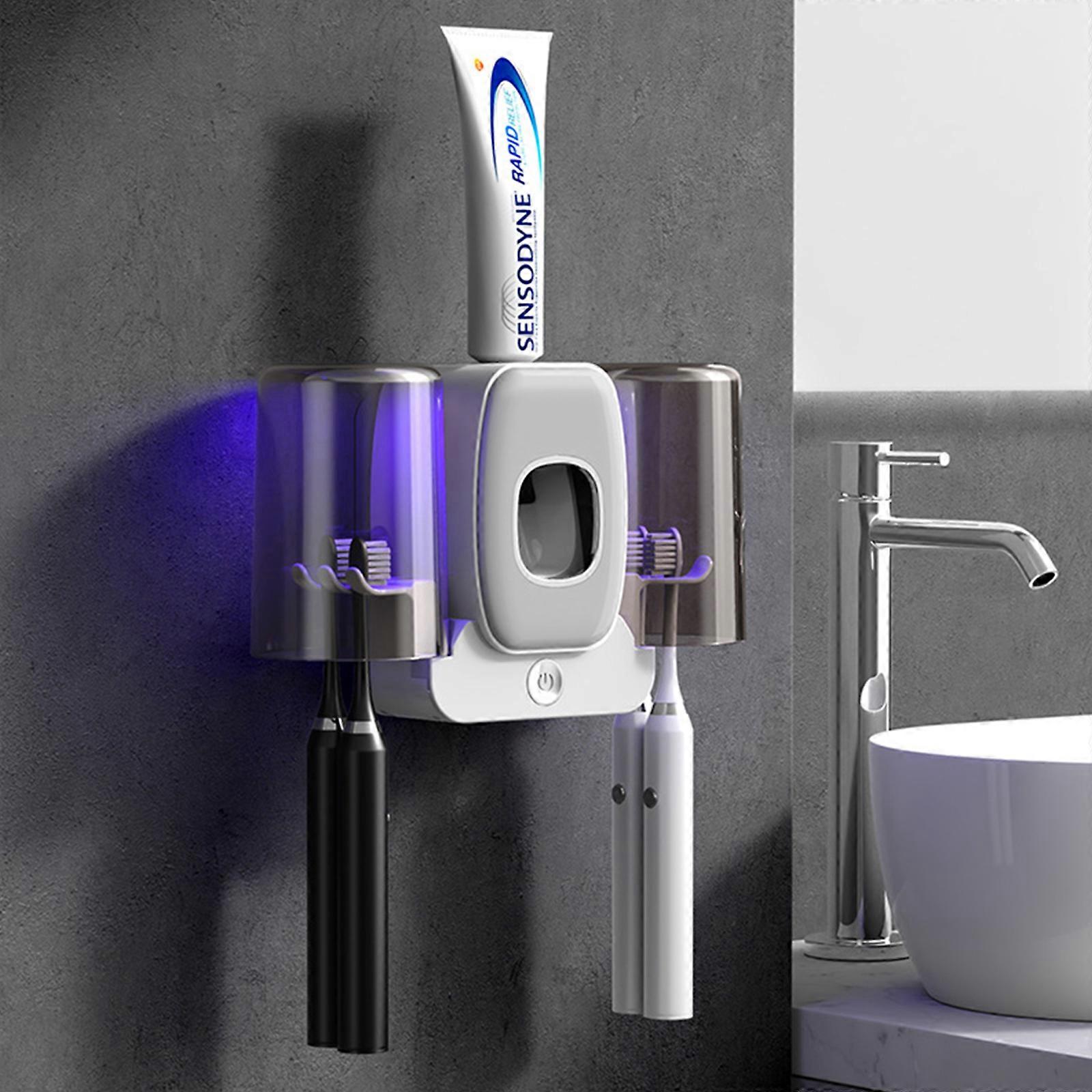 Toothbrush Holder Wall Mounted with 2 Cups for Bathroom | Fruugo UK