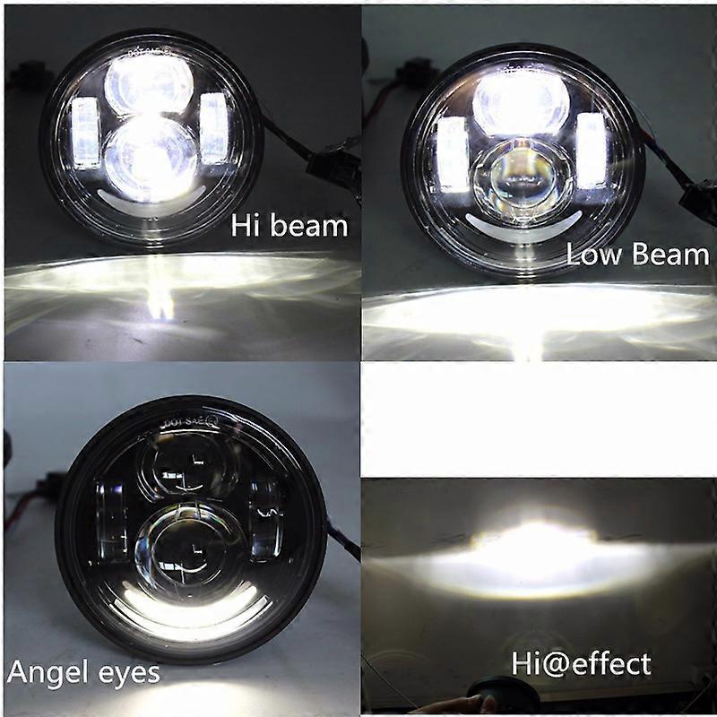 4.5" Twin Dual LED Headlight For Motorcycle Fat Bob FXDF '08-later ...