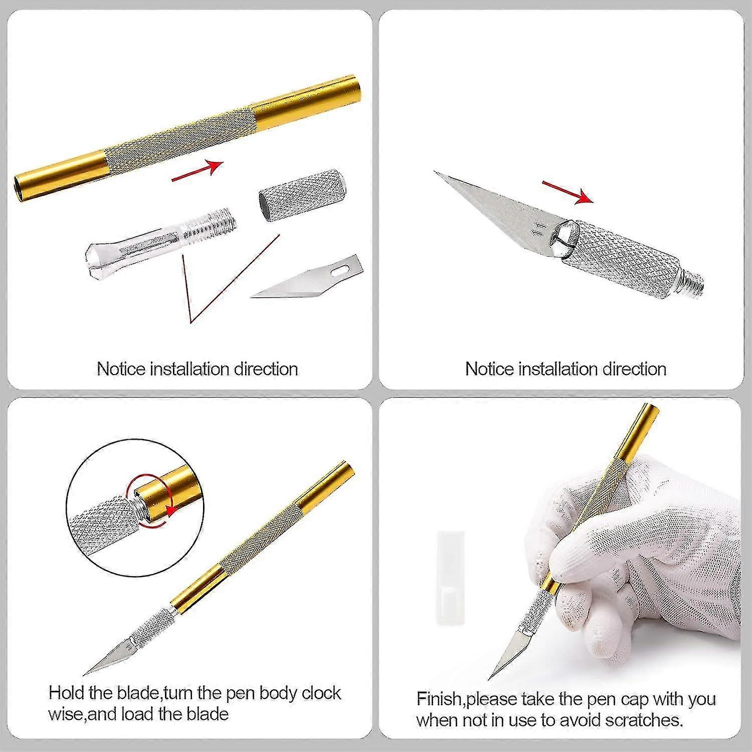 2 Pieces Scalpel With 20 Blades, Precision Cutter Craft Knife, Cutter ...