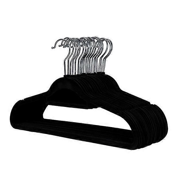 Black Cloth Hanger Grey 50 Pack Coat Velvet Hangers For Clothes Kids ...
