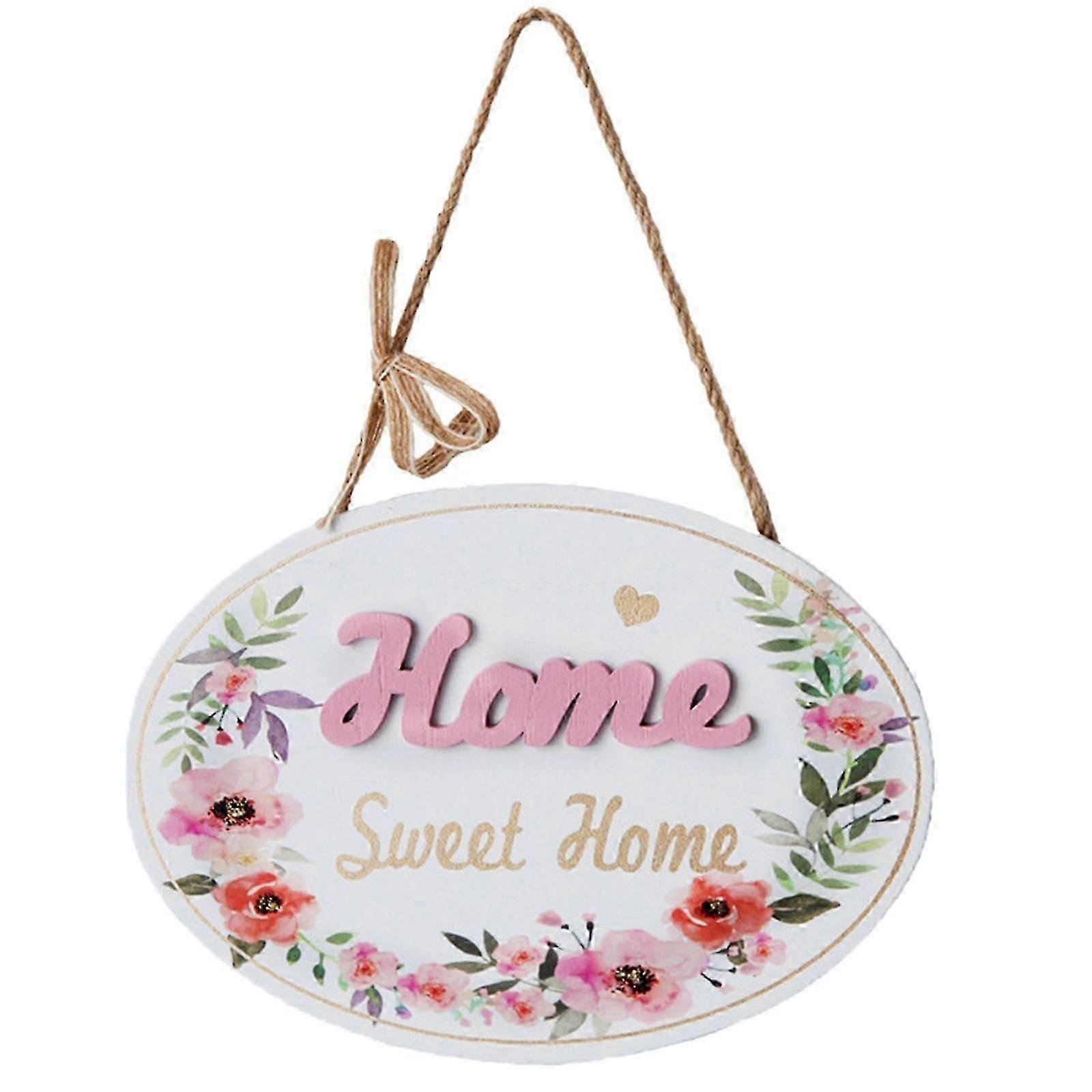 Home Sweet Home Welcome Sign for Farmhouse Rustic Wooden Door Hanger ...