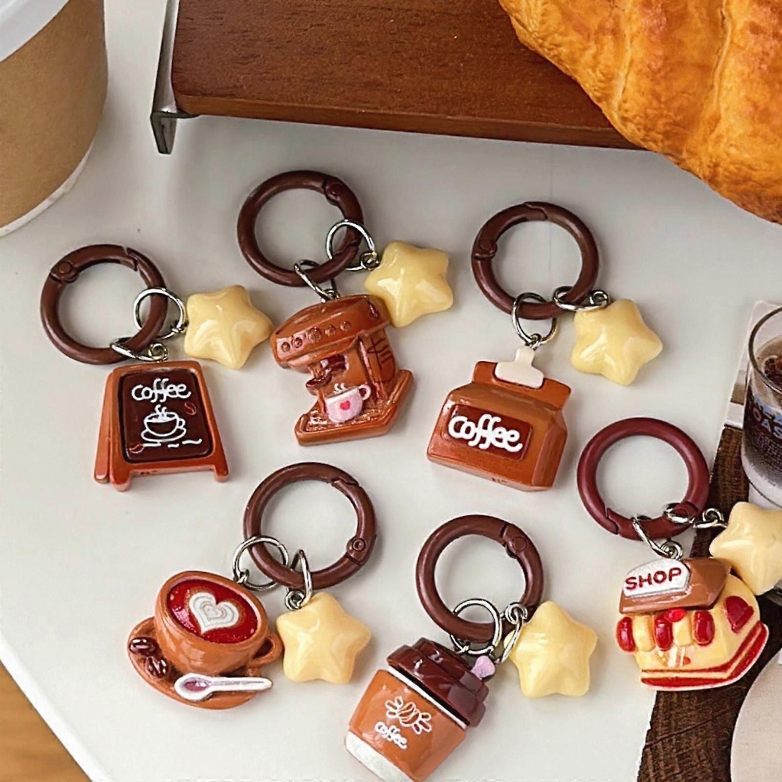 Lovely Coffee Star Keyring Unique Pendant Key Chain Decors with ...