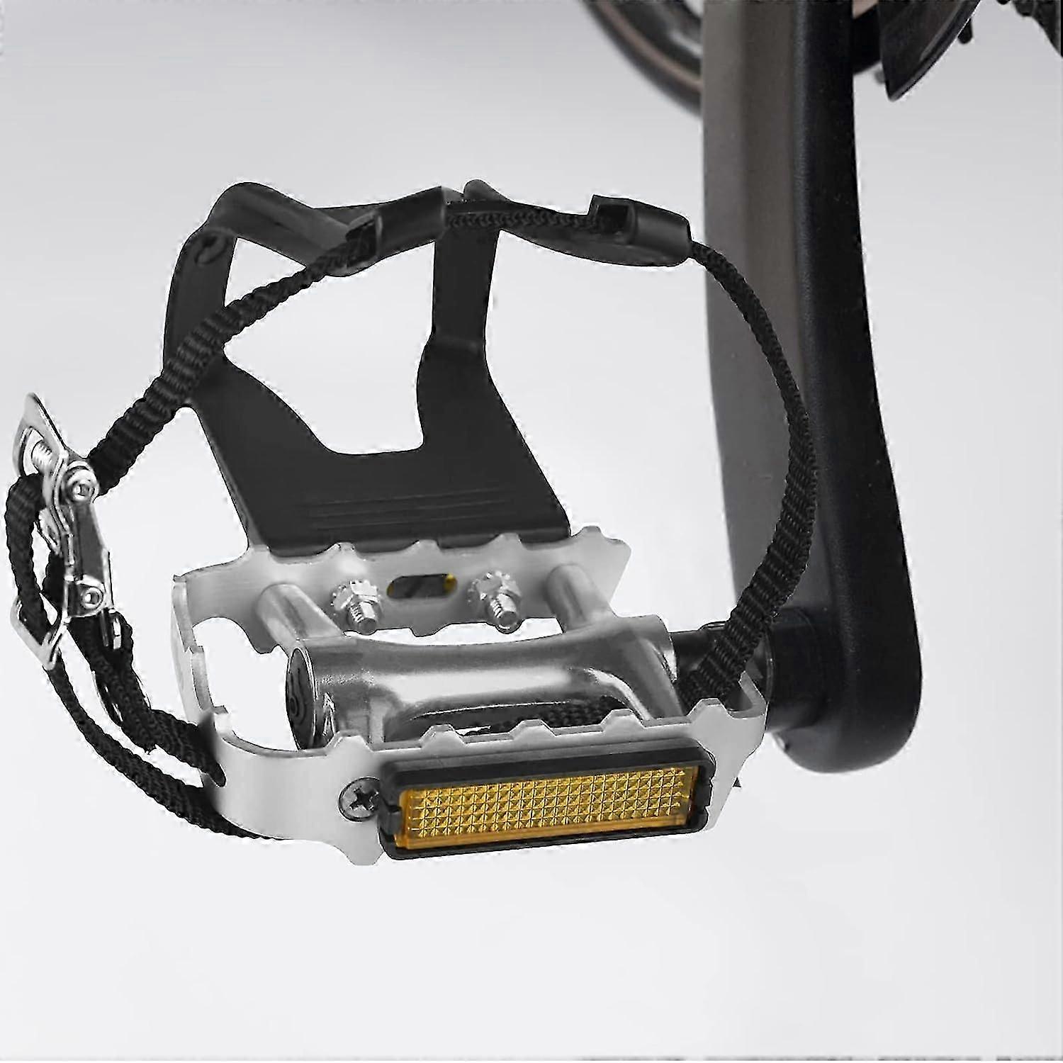 Bike Pedals with Clips and Straps Fits Indoor Bikes, Spinning Bikes and ...