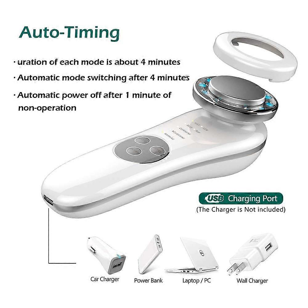 Facial Massager - 7 in 1 Face Cleansing and Lifting Machine -LED Blue ...