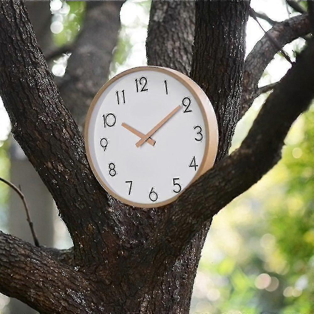 12 Inch Silent Wood Digital Wall Clock Non Ticking Vintage Decor ...