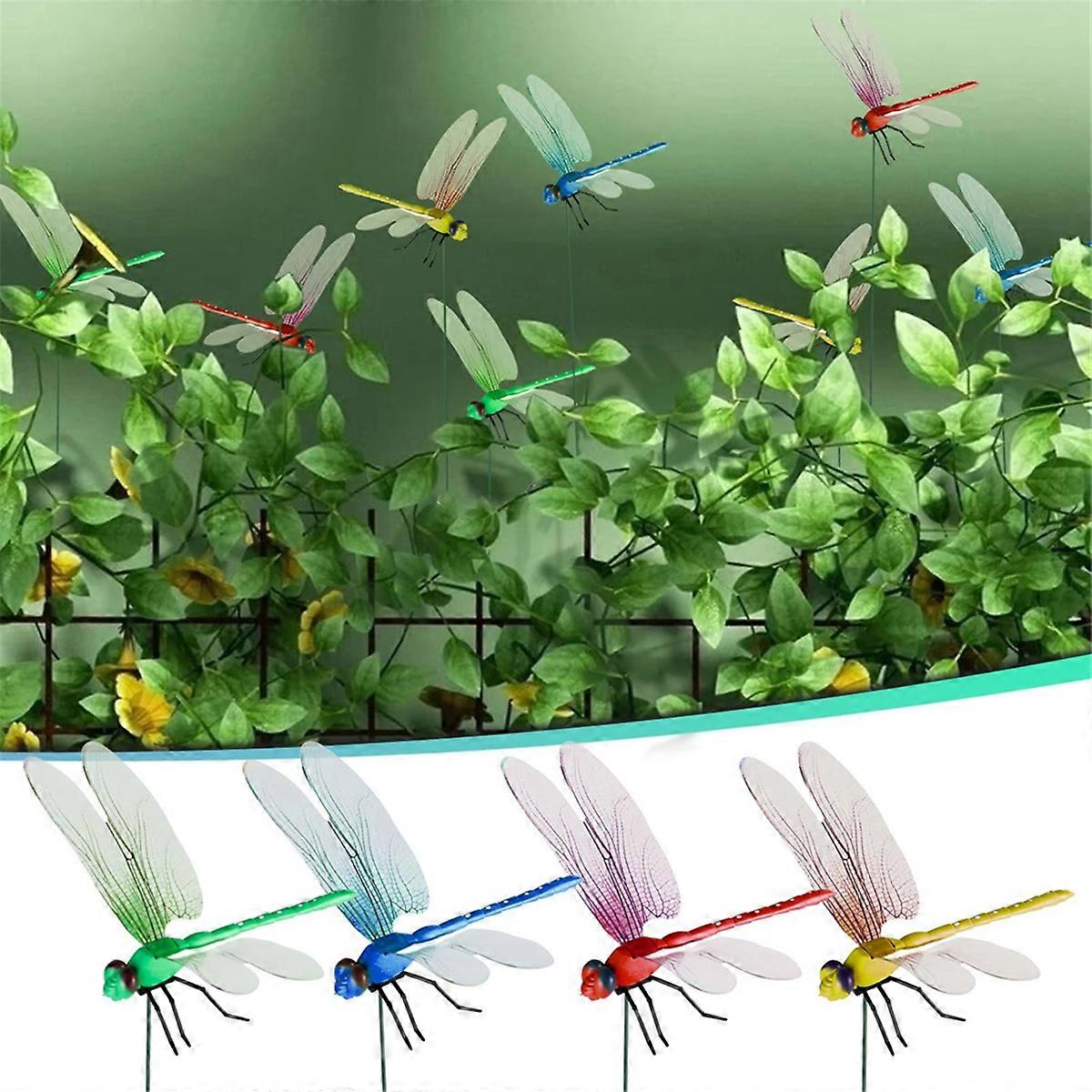 Artificial Dragonfly Pole Clips for Outdoors 3D Dragonfly Decor ...