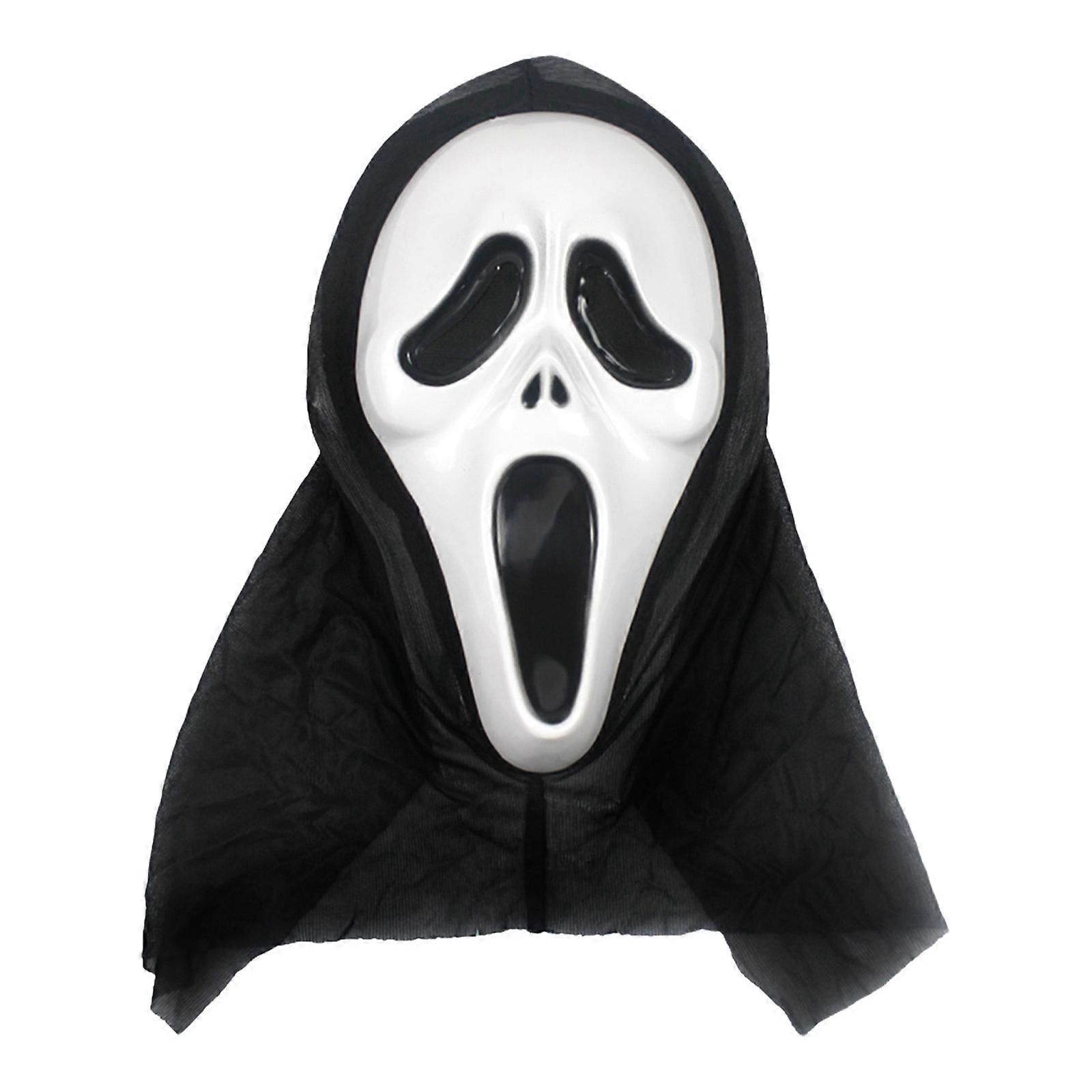 Adults Scary Ghost Face Mask with Shroud Costume Accessory Party Props ...