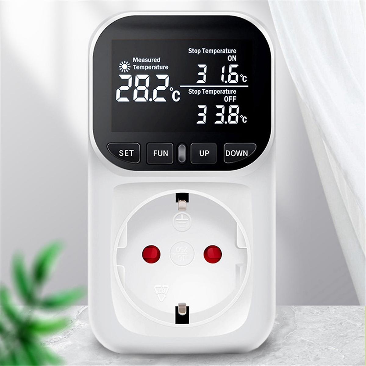 Digital Temperature Controller Reptile Thermostat Timer Switch Plug With Sensor For Home