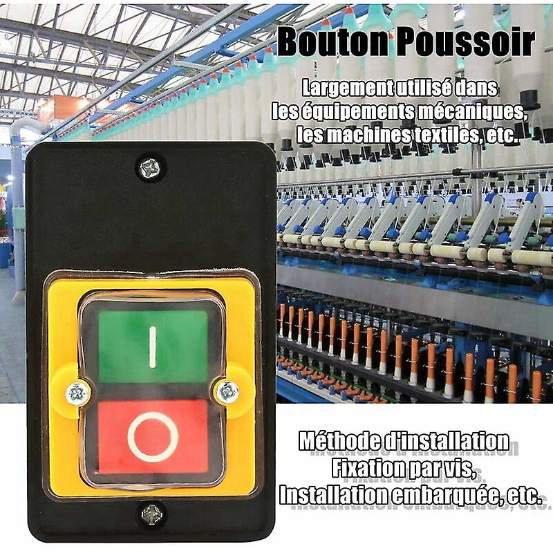 Push Button Switch, AC220V/380V 10A Single Phase/Three Phase Waterproof ...