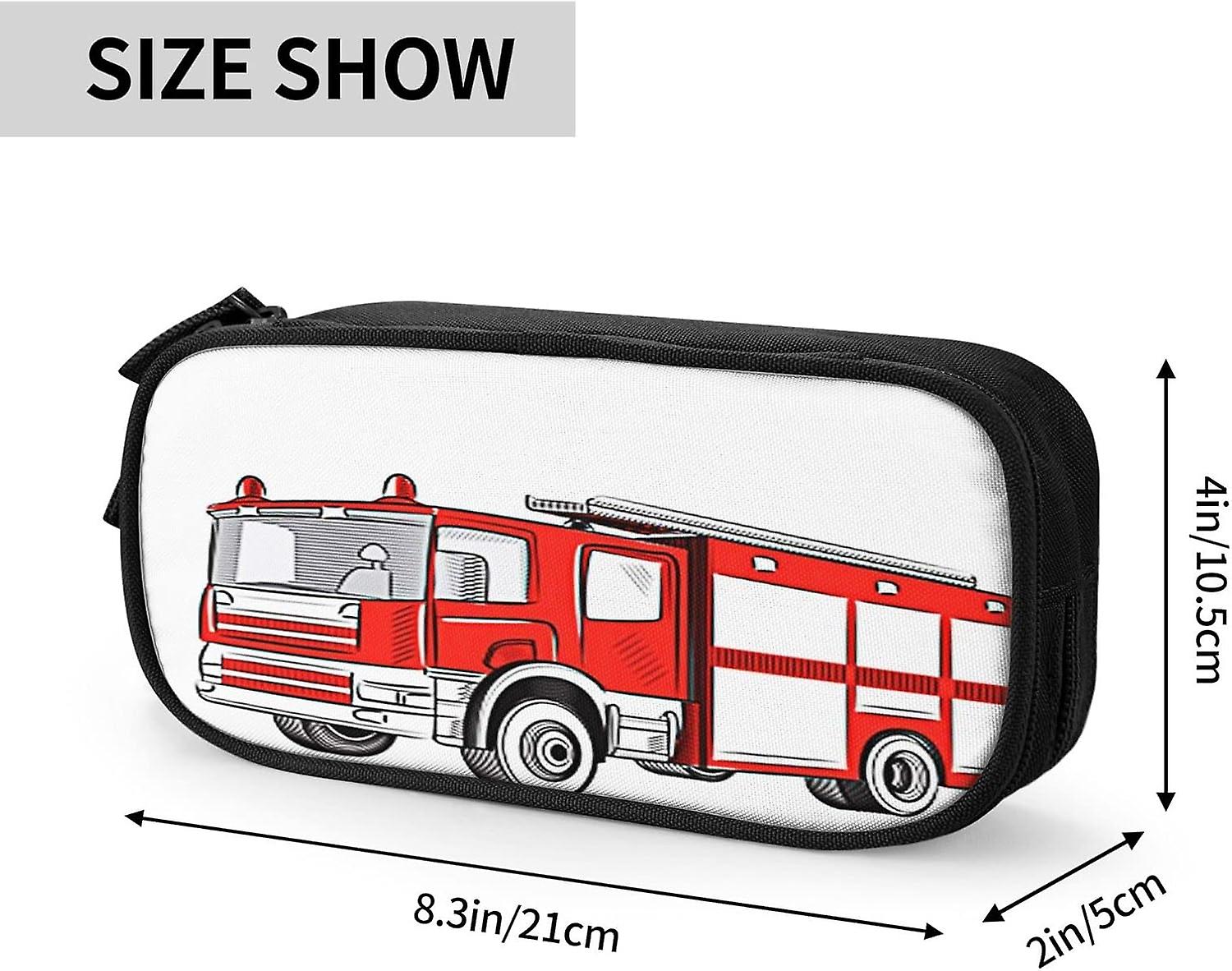 Pencil Case Red Fire Truck Firetruck, Big Capacity Large Pouch Pen ...