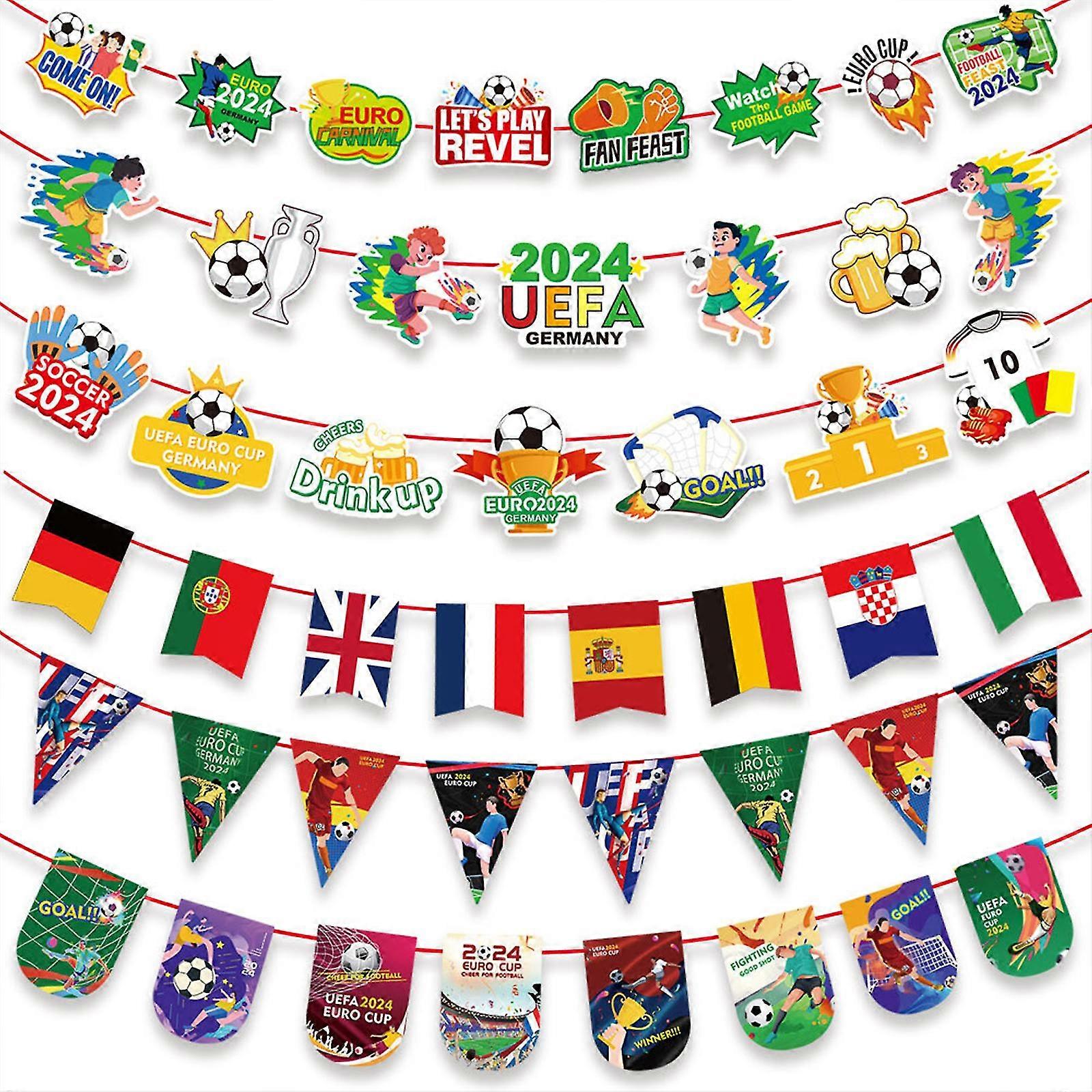 2024 European Cup Football Flag Bar Club Football Party Decoration Flag ...