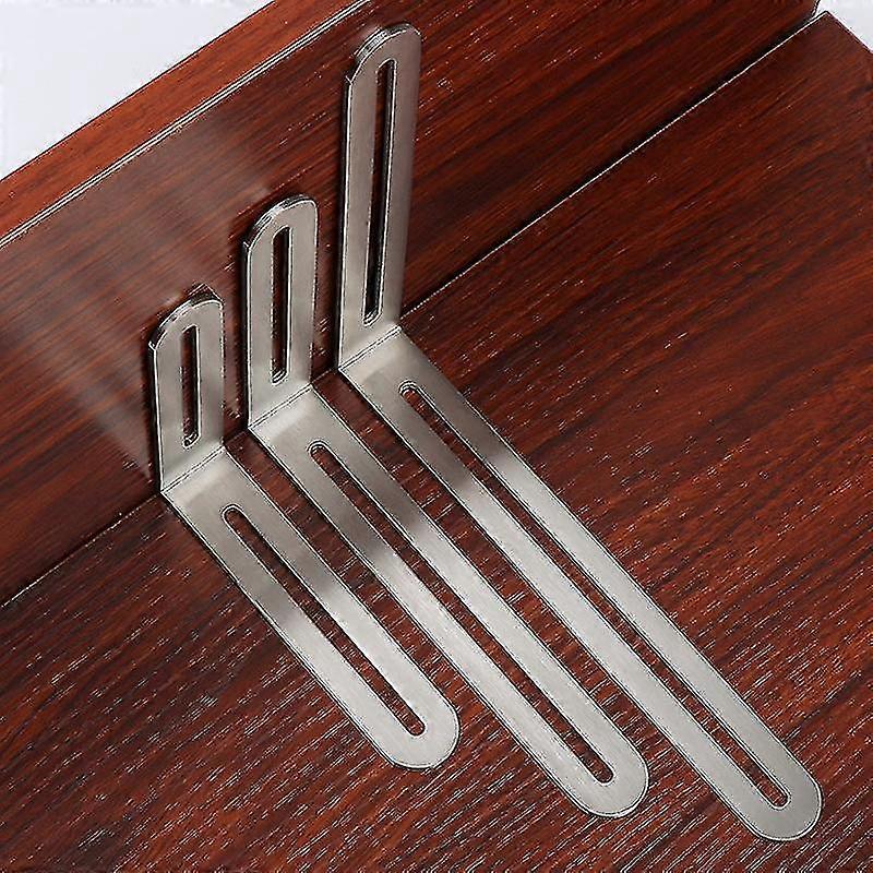 White L-shaped Gusset With Slot, Metal Joint Right Angle Bracket For Pc ...