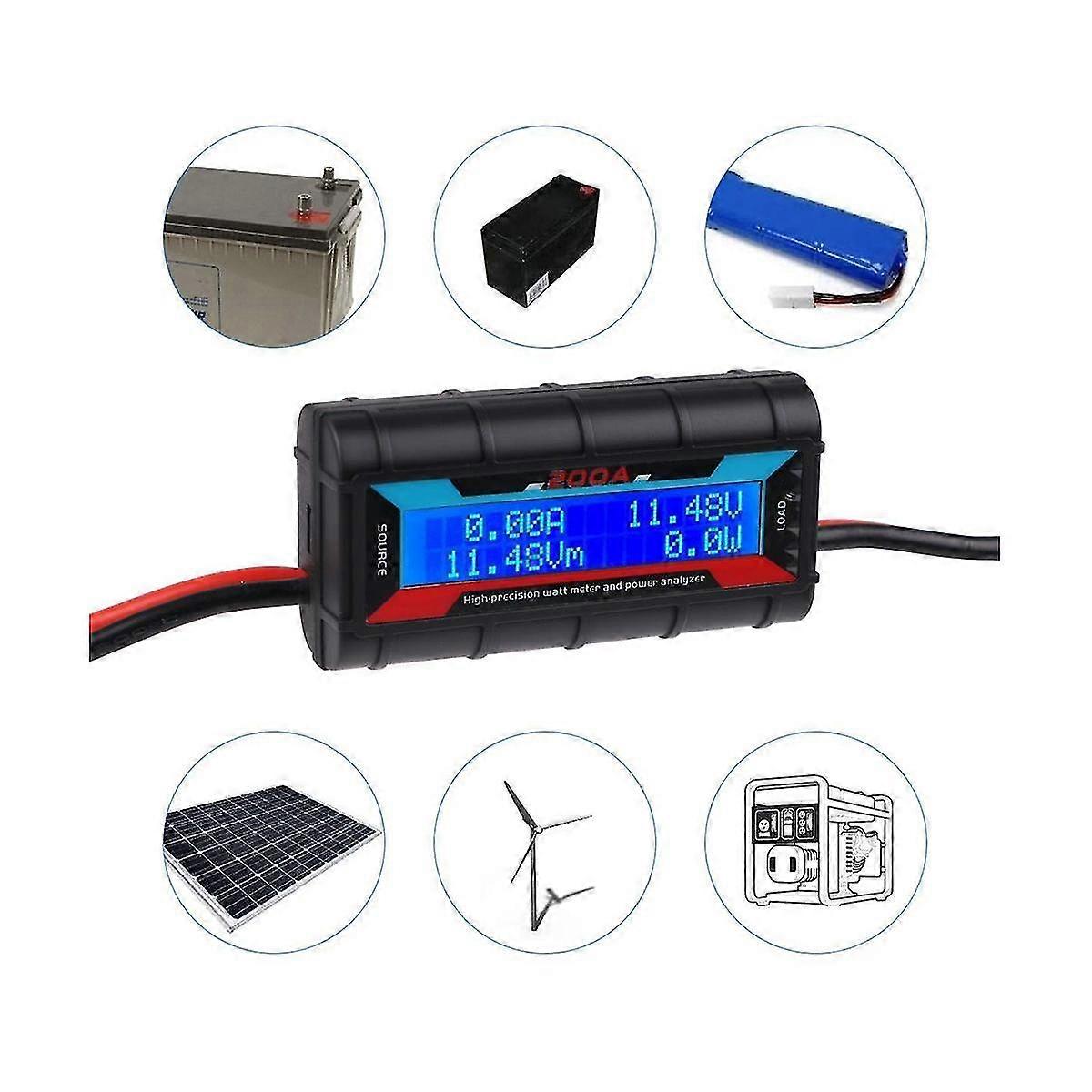 200a High Precision Power Analyzer Watt Meter Battery Consumption ...