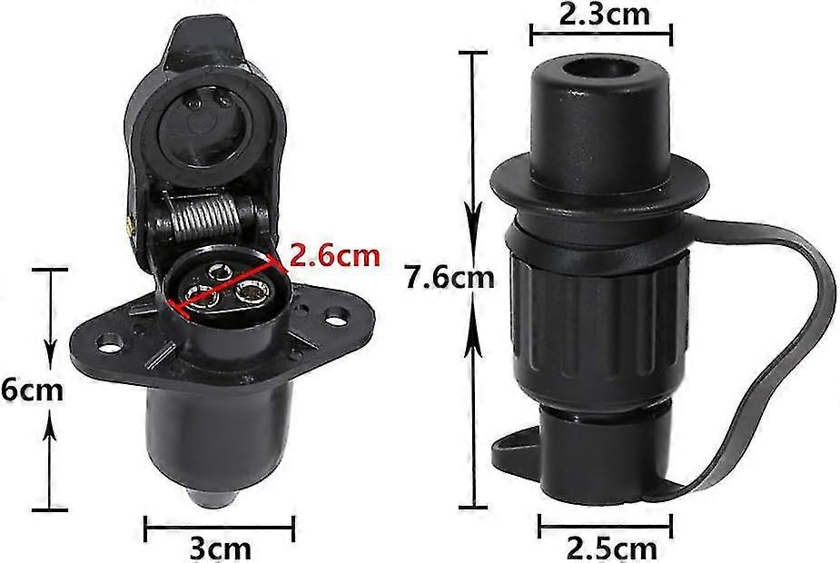3 Pin Plug And Socket - 12v Tractor Waterproof Plug Socket - Din 9680 ...