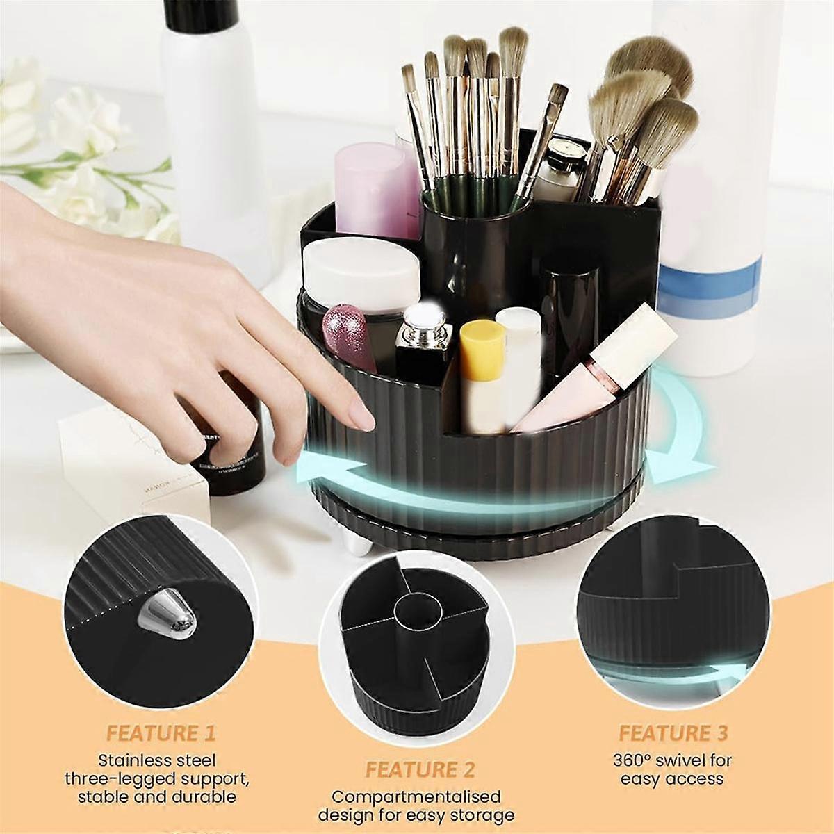 Makeup Brush Holder, 360 Rotating Makeup Organizer Makeup Brush ...