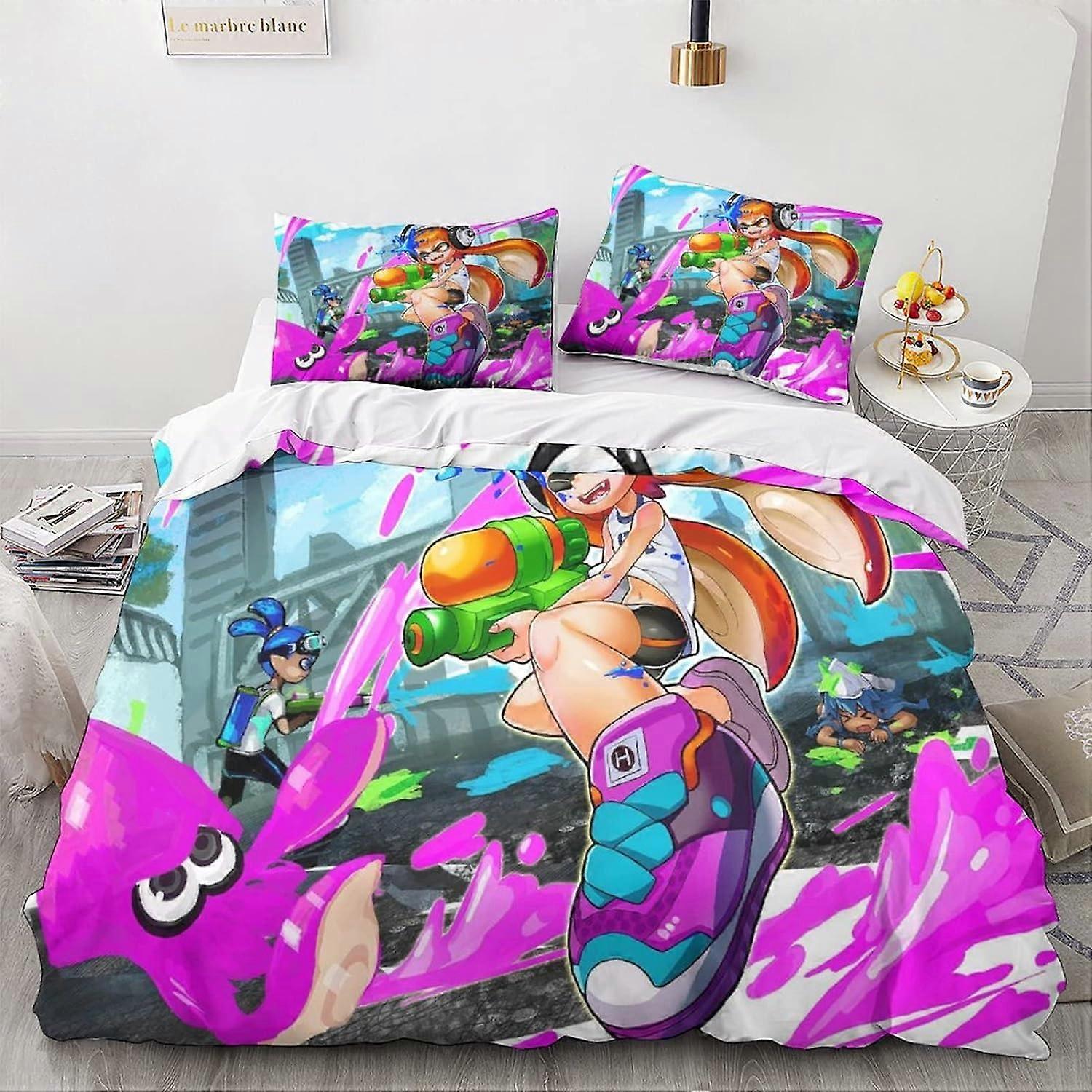 Splatoon Duvet Cover Splatoon Bedding Set, Printed D Soft Microfiber ...