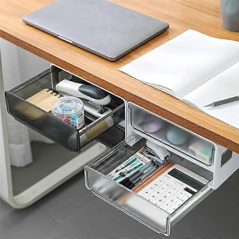 Under Desk Storage Drawer Slide Out, Self-Adhesive Organizer ...